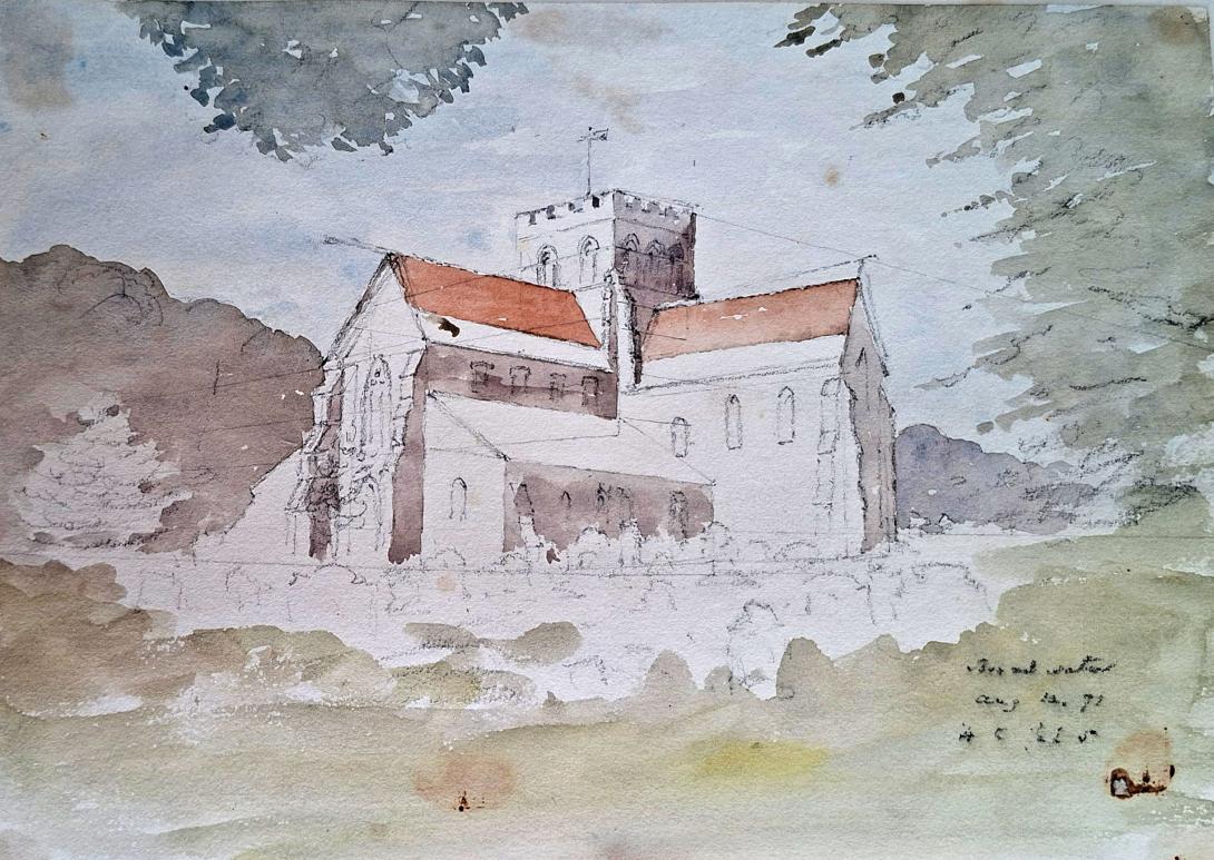 St. Mary's Church, Broadwater Sussex Aug 1875 Richard Suter 1798-1883 ...
