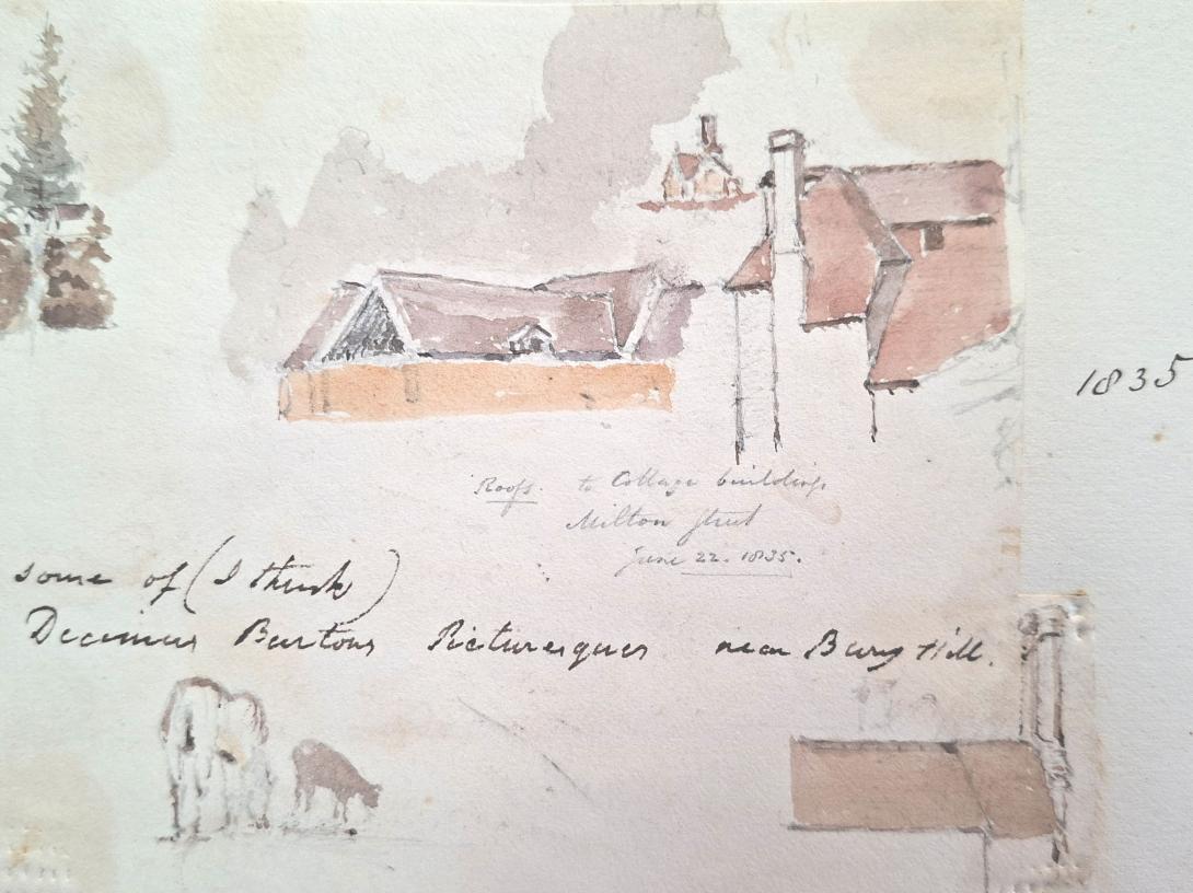 Westcott Cottage Roofs Milton Street Dorking June 22 1835 | Artware ...